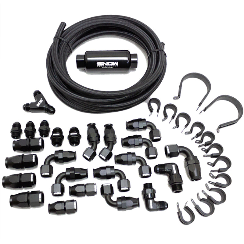 Snow Performance 8AN Braided Stainless Fuel Line Kit - Black Line ...